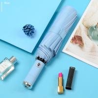 China 190T Pongee Fabric UV Black Coated Fashionable Triple Fold Umbrella with Custom Logo for sale