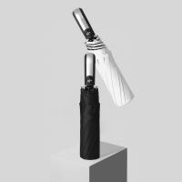 China Fully-automatic Triple Foldable Auto Open Umbrella with Customized Sunshade Pattern for sale