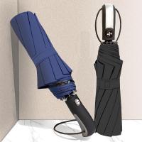 China Fully-automatic Triple Foldable Auto Open Umbrella with Customized Sunshade Pattern for sale