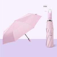 China Best Design Lock Handle Umbrella for Travel Customized Logo Printed Automatic 3 Fold for sale