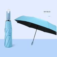 China Best Design Lock Handle Umbrella for Travel Customized Logo Printed Automatic 3 Fold for sale