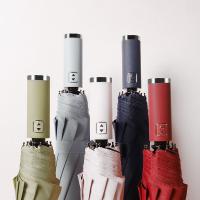 China Customized Logo Printed UV Block Windproof Minimalism Style Rubber Coated Handle Umbrella for sale