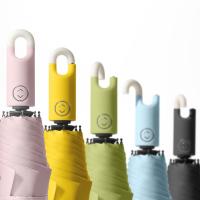 China Lock Buckle Handle Umbrella for Adults Personalized Logo Printed Automatic 3 Fold for sale