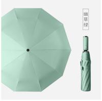 China Personalized Logo Printed Auto Open 3 Fold Business Umbrella with Rubber Coated Handle for sale