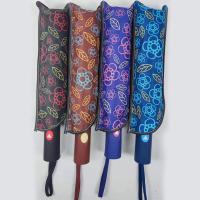 China Triple Fold Semi Automatic Umbrella with Unique Pattern Design and 97cm Open Diameter for sale