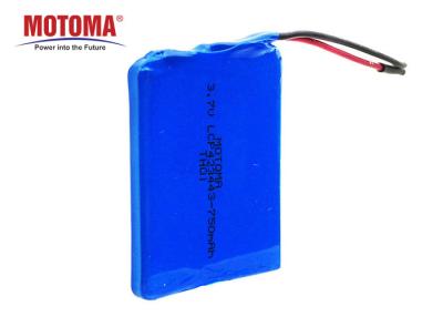 China 750mah 3.7 Volt Rechargeable Lithium Polymer Battery IEC62133 UN38.3 MSDS Approved for sale