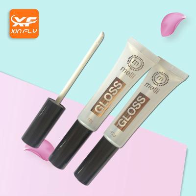 China Custom Printed Hot Stamping Clear Plastic Lipgloss Tube Container Empty Soft Lip Gloss Squeeze Tubes With Wand for sale
