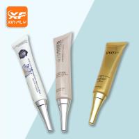 China 15ml 20ml 30ml custom squeeze soft sample Plastic Long Nozzle Eye Serum cream cosmetic Tube with plating lid for sale