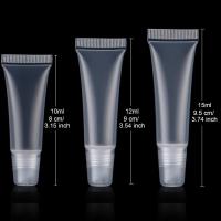 China Custom LOGO Black Silver Clear cap lipgloss tube private label 5ml 8ml 10ml 15ml empty squeeze lip gloss tube for sale