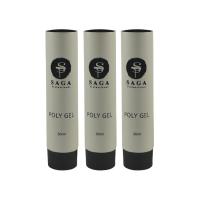 China 50 100 ml cosmetic container hand cream packaging bamboo lid long cosmetic plastic tube for sale