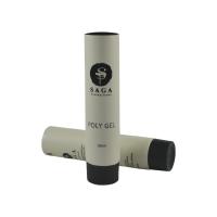 China 50 100 ml cosmetic container hand cream packaging bamboo lid long cosmetic plastic tube for sale