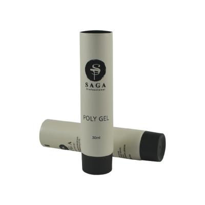 China 50 100 ml cosmetic container hand cream packaging bamboo lid long cosmetic plastic tube for sale