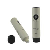 China 50 100 ml cosmetic container hand cream packaging bamboo lid long cosmetic plastic tube for sale