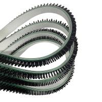 China Nylon Bristle Leather Flexible Flat Belt Brushes for Conveyor Cleaning - Custom Widths 50-500mm with Multiple Material Options for sale