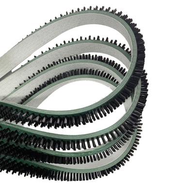 China Nylon Bristle Leather Flexible Flat Belt Brushes for Conveyor Cleaning - Custom Widths 50-500mm with Multiple Material Options for sale