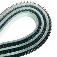 China Nylon Bristle Leather Flexible Flat Belt Brushes for Conveyor Cleaning - Custom Widths 50-500mm with Multiple Material Options for sale