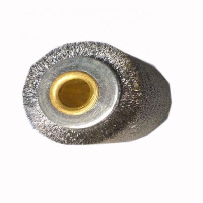 China Custom Crimped Steel Abrasive Nylon Wheel Brush Roller 120×100×19mm with 3000 RPM for Wood Polishing for sale