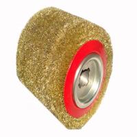 China Custom Crimped Steel Abrasive Nylon Wheel Brush Roller 120×100×19mm with 3000 RPM for Wood Polishing for sale