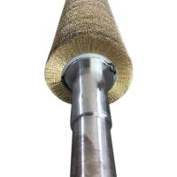 China Custom Brass Wire Belt Conveyor Brush Rollers for Wood Deburring - Various Sizes and Wire Diameters for sale