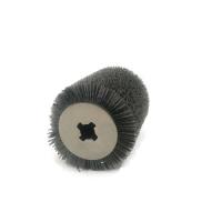 China ODM Cylinder Wire Industrial Nylon Roller Brush 120x100x19mm with Abrasive Grit Options 80# to 600# for Surface Treatment for sale