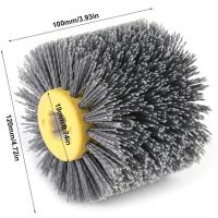 China Cylindrical Abrasive Nylon Wheel Brush 120×100×19mm for Wood Furniture Burnishing at 3000 RPM for sale