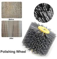 China Nylon Abrasive Roller Brush Wheel 120×100×19mm for Woodgrain Grinding and Polishing at 3000 RPM for sale