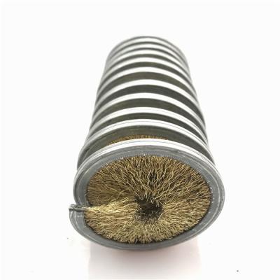 China Galvanized Metal Spiral Coil Spring Brush Roller 25mm OD for Industrial Polishing and Descaling for sale