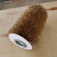 China Metal Rotary Industrial Cylindrical Brush Roller for Conveyor Belt Cleaning - Custom Brass Wire Construction with High Density Sealing for sale