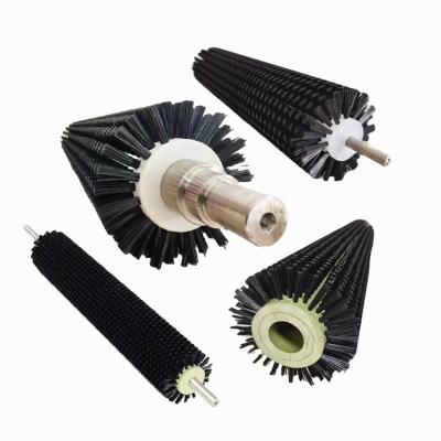 China Nylon Bristle Industrial Cylindrical Brush Roller 60-600mm OD for Conveyor Belt Cleaning Systems for sale