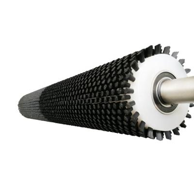 China Nylon Bristle Rotary Cylindrical Roller Brush Conveyor Belt Cleaners - Custom Sizes with Multiple Hole Arrangements for sale