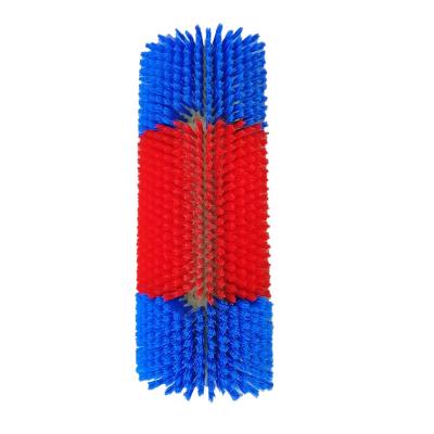 China Spinning Livestock Scratching Brush 500x220mm for Cow Cleaning and Parasite Removal - Blue/Red Custom Colors for sale