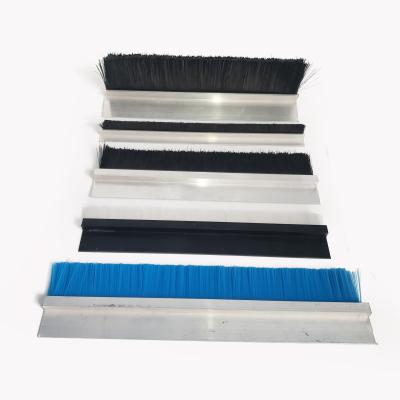 China 75mm Commercial Door Bottom Brush Seal Strip with Nylon Bristles and Aluminum Holder - Customizable Sizes and Colors for sale