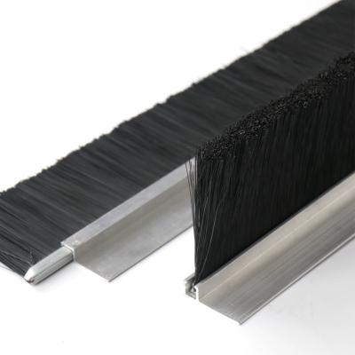 China ODM Nylon Dust Commercial Door Brush Strip Seal 15mm with Aluminum Alloy Bracket - Customizable T/F/Y/h Shapes for sale