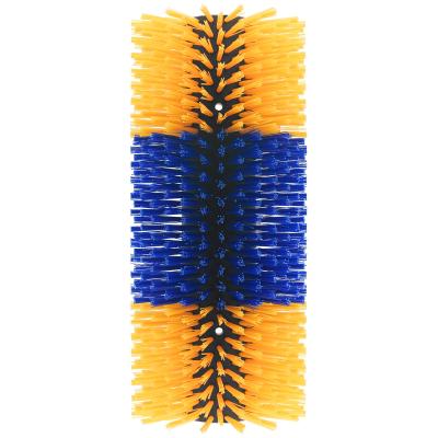 China Dairy Farm Livestock Cleaning Massage Brush for Cows - PE/Nylon Material with Yellow/Blue Custom Options for sale