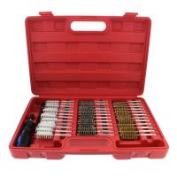 China 38-Piece 1/4 Inch Hex Shank Wire Brush Set - Stainless Steel, Brass & Nylon with 6-Inch Extension Bar for sale