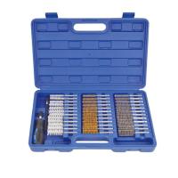 China 38-Piece 1/4 Inch Hex Shank Wire Brush Set - Stainless Steel, Brass & Nylon with 6-Inch Extension Bar for sale