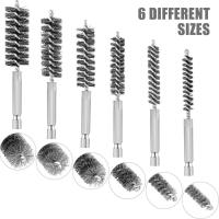 China Stainless Steel Hexagonal Rod Gun Brush 8-19mm Diameter with 4 Inch Length for Industrial Cleaning for sale