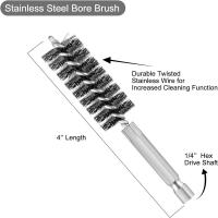 China Stainless Steel Hexagonal Rod Gun Brush 8-19mm Diameter with 4 Inch Length for Industrial Cleaning for sale
