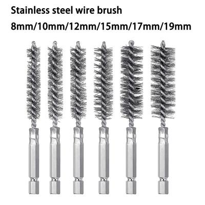 China Stainless Steel Hex Bar Gun Brush for Pipe Cleaning - 1/4