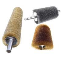 China Rust Removal Cylindrical Brass Steel Wire Brush Roller For Polishing for sale
