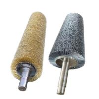 China Rust Removal Cylindrical Brass Steel Wire Brush Roller For Polishing for sale