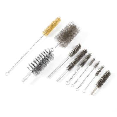China Steel Wire Tube Cleaning Brush Brass Wire Pipe Brush Abrasive Nylon 0.003-0.010 Inch for sale