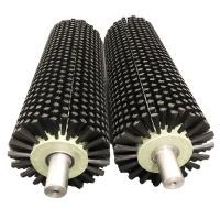 China Industrial Nylon Roller Brush Metal Shaft Wear Resistant Customizable Length Diameter for sale