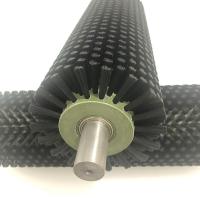 China Industrial Nylon Roller Brush Metal Shaft Wear Resistant Customizable Length Diameter for sale