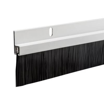 China Customized PP Nylon Strip Brush with Installation Hole for Door Sealing Durable 10mm Channel for sale