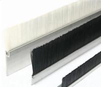 China Custom Nylon Strip Brush Door Bottom Seal with Aluminum Alloy Bracket 10mm to 50mm for sale