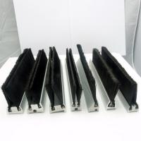 China Custom Nylon Strip Brush Door Bottom Seal with Aluminum Alloy Bracket 10mm to 50mm for sale