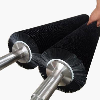 China Custom Spiral Roller Brush for Conveying Cleaning Polishing Nylon PP Bristle for sale