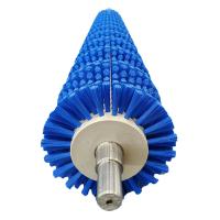 China Custom Blue Cylindrical Brush Roller 100mm Diameter 500mm Length for Cleaning Machine for sale