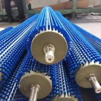 China Custom Blue Cylindrical Brush Roller 100mm Diameter 500mm Length for Cleaning Machine for sale